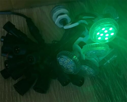 UPDATED 12V 9-LED RGB 35mm "Puck" Light JST + xConnect - Pixel Paradise USA